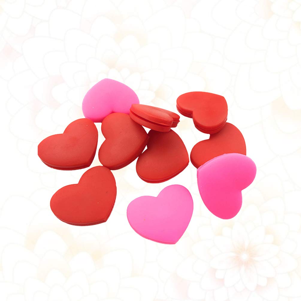 BESPORTBLE Tennis Racket Vibration Dampener Silicone String Shock Absorber Heart Shaped for Racquet Players Athletes Enthusiasts 10 Pcs (Red and Pink)