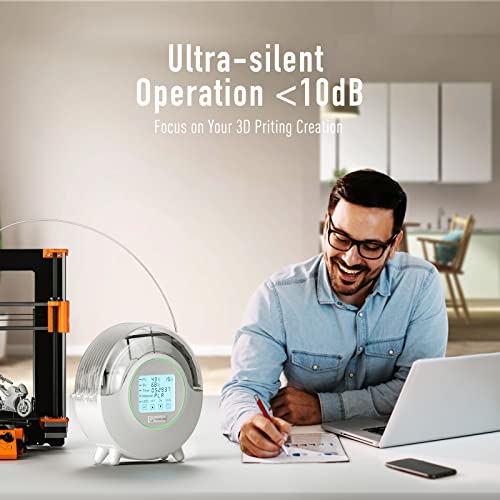 Filament Dryer for 3D Printing, TECBEARS FilaDryer S2 Filament Dry Box with 360° Heating, Large Touch Screen, Humidity Detection for Nylon PETG ABS TPU PA PC PLA Filament 1.75/2.85/3.00mm
