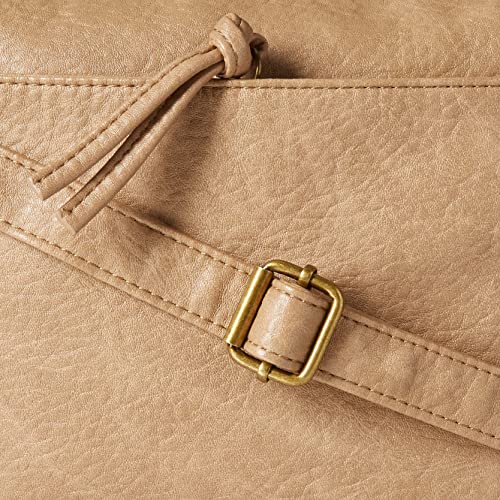 Bueno of California Smooth Faux Leather Crossbody, Sand
