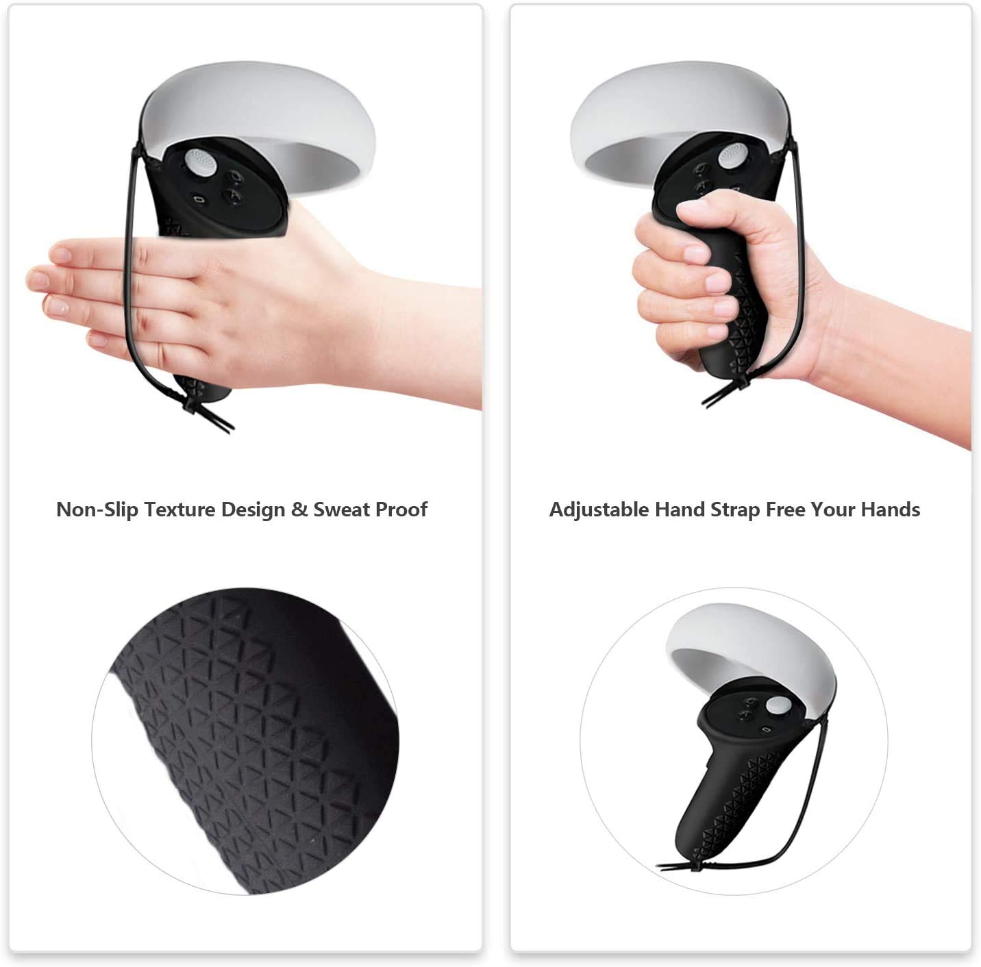 Beeka Oculus Quest 2 Accessories Set, 16FT Link Cable Type C for Gaming n Fast Charging, Touch Controller Grip Cover with Straps, Silicone Face Cover, Lens Cover and Rocker Cover