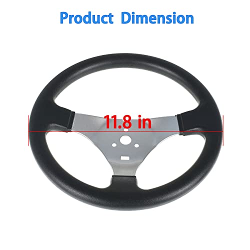 labwork 300mm Steering Wheel Steel Kit 320mm Gear Rack Pinion Adjustable Shaft Set Replacement for 110cc Go Kart