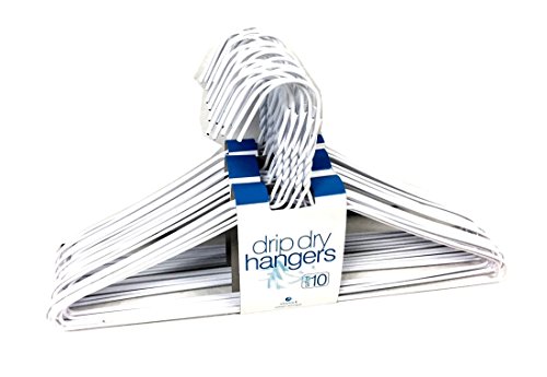 Set of 30 Wire Hangers Galvanized Steel Metal Coat Clothes Hangers with Plastic Coating White Color 16" (40.5Cm) Wide - 13 Gauge