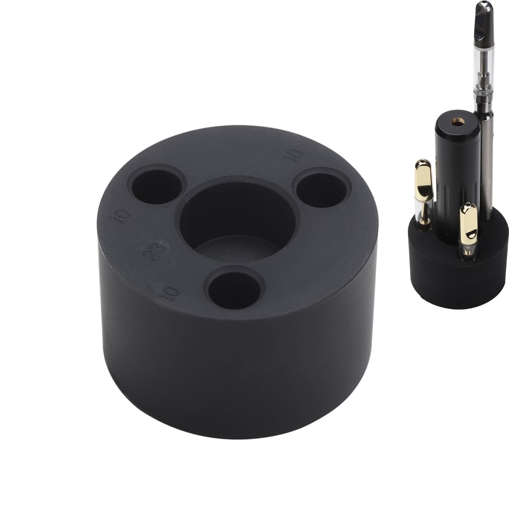 Silicone desk stand holder with elastic and adjustable holes for Various 5IO pen battery (Black)