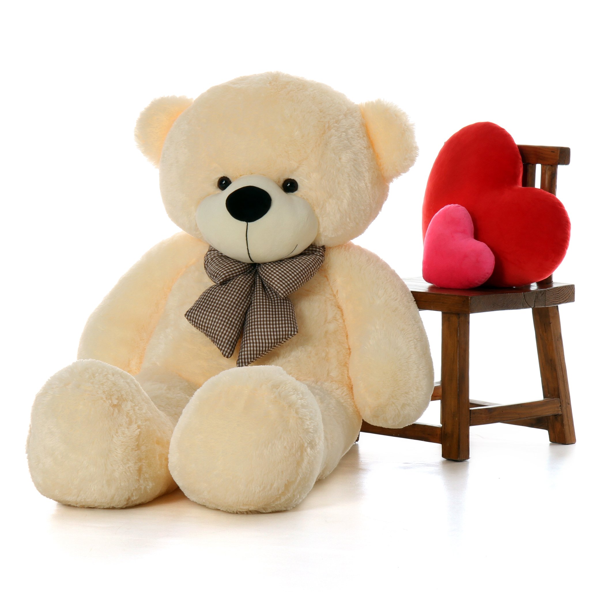 Giant Teddy 5 Foot Life Size Teddy Bear Huge Stuffed Animal Toy Huggable Cute Cuddles Bear (Vanilla Cream)