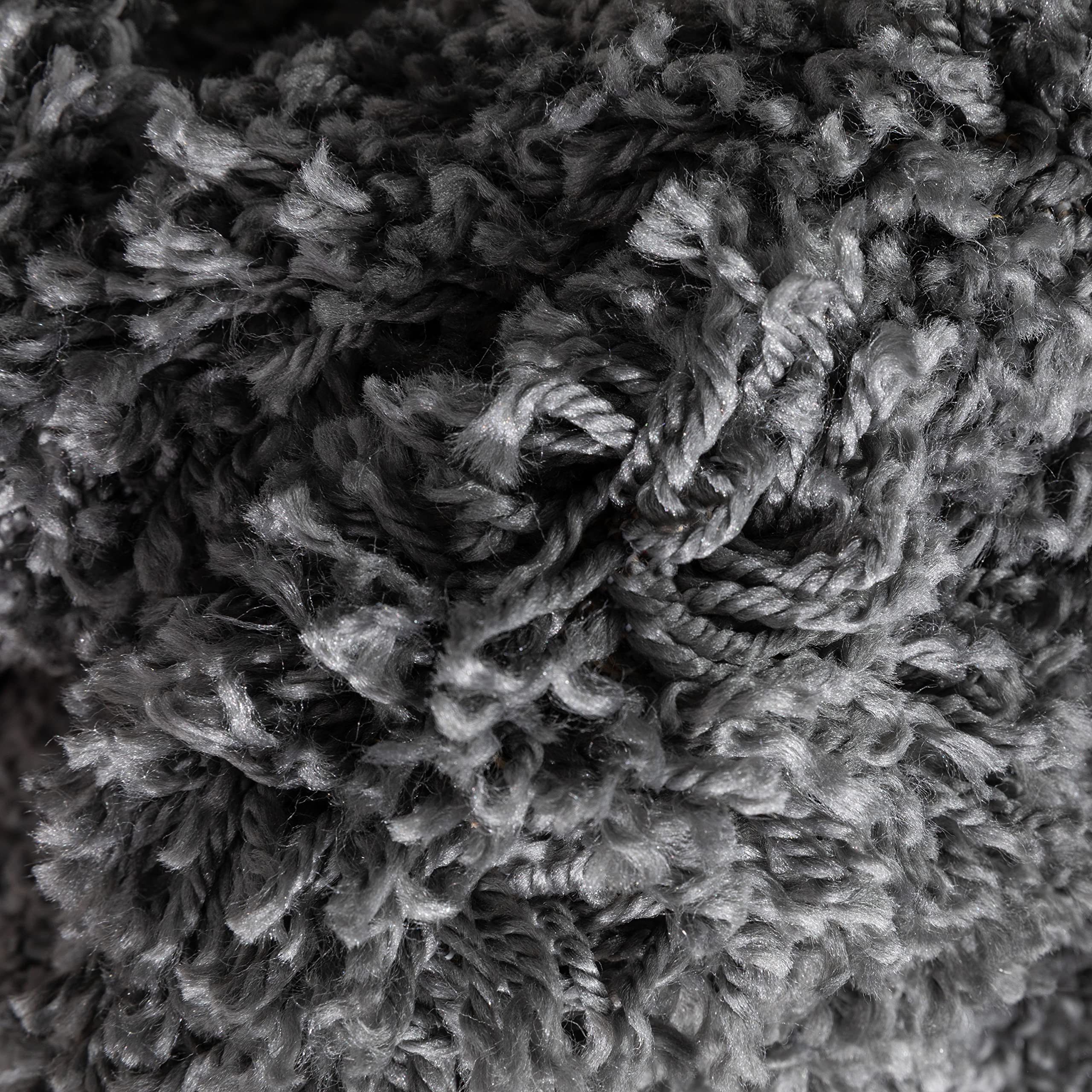 Well Woven Elle Basics | Emerson Shag Charcoal Grey | Textured Area Rug (6'7" x 9'6")