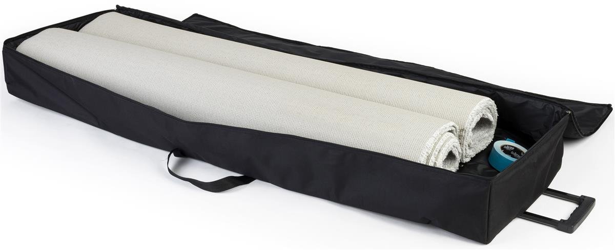Displays2go, Rollable Carpet Black Carry Bag, Wheels, Aluminum and Canvas Construction - Black (SOCASE01)