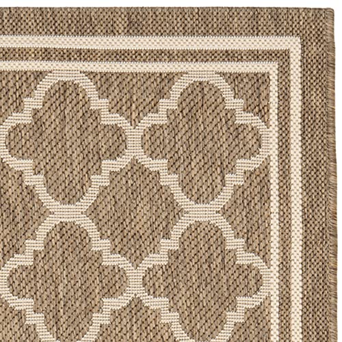 SAFAVIEH Courtyard Collection 2'7" x 5' Brown/Bone CY6918 Trellis Indoor/ Outdoor Splashproof Easy Scrubbing Patio Backyard Mudroom Area Rug