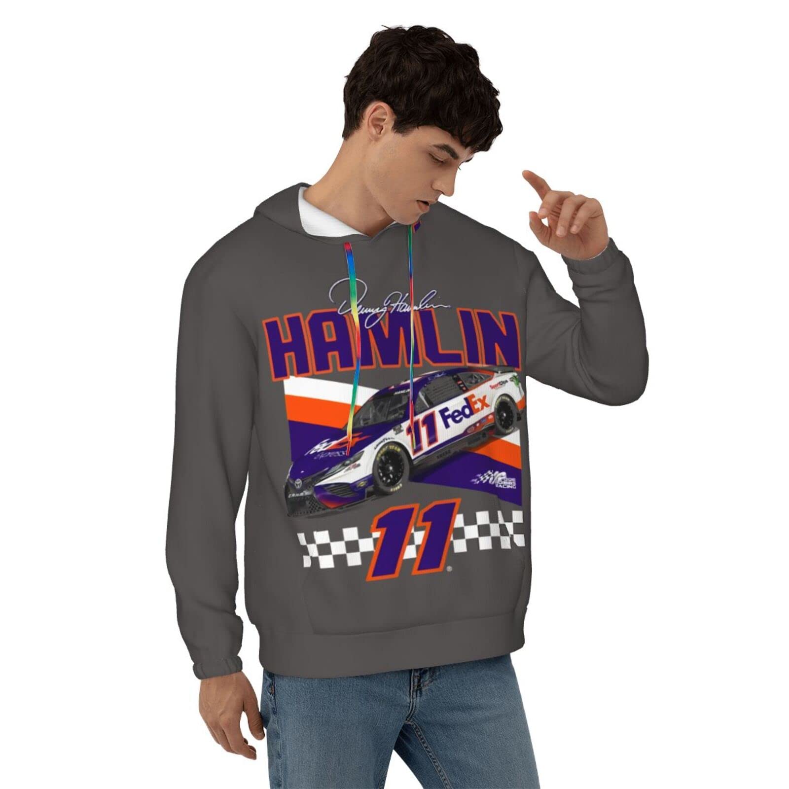 ASFRSH Denny Hamlin 11 Men'S Pullover Hoodie Casual Hooded Sweatshirt Best Hoodies Sportswear Tracksuit