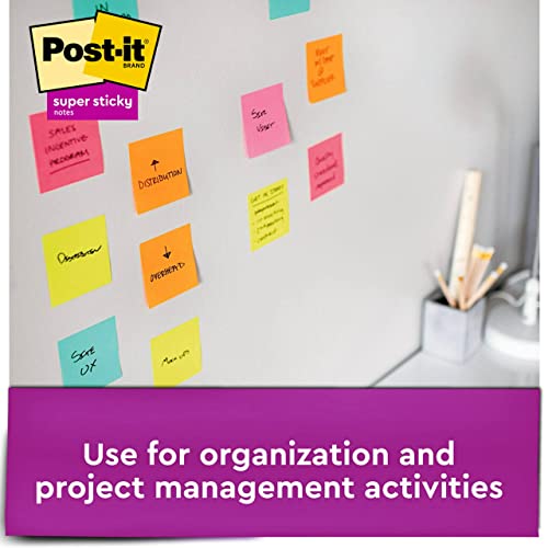 Post-it Super Sticky Pop-up Notes, 3x3 in, 10 Pads, 2x the Sticking Power, Supernova Neons, Bright Colors, Recyclable (R330-10SSMIA)