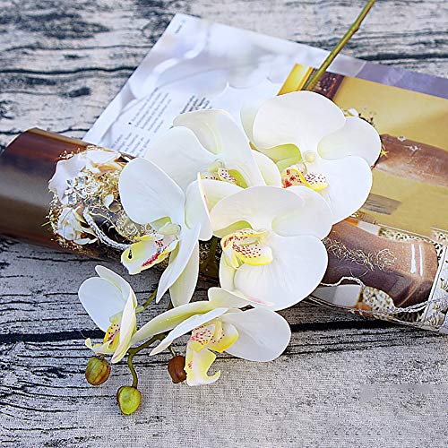 balloonbobo 6 Heads Artificial Phalaenopsis Silk Flower Simulation Fake Plant Wedding Party Home Garden Decor 2#