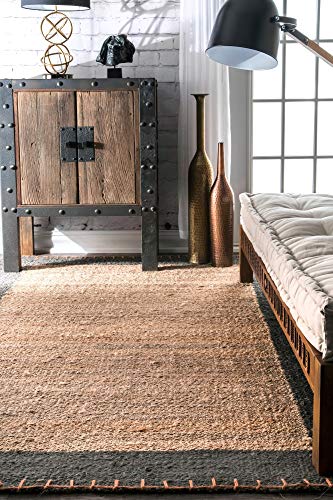 nuLOOM Cameron Hand Woven Jute Area Rug, 6' x 9', Natural