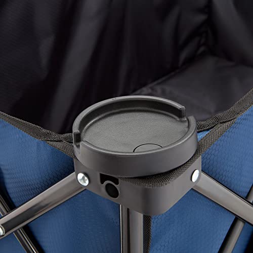 Gorilla Carts 7 Cubic Feet Foldable Collapsible Durable All Terrain Utility Pull Beach Wagon with Oversized Bed and Built in Cup Holders, Blue