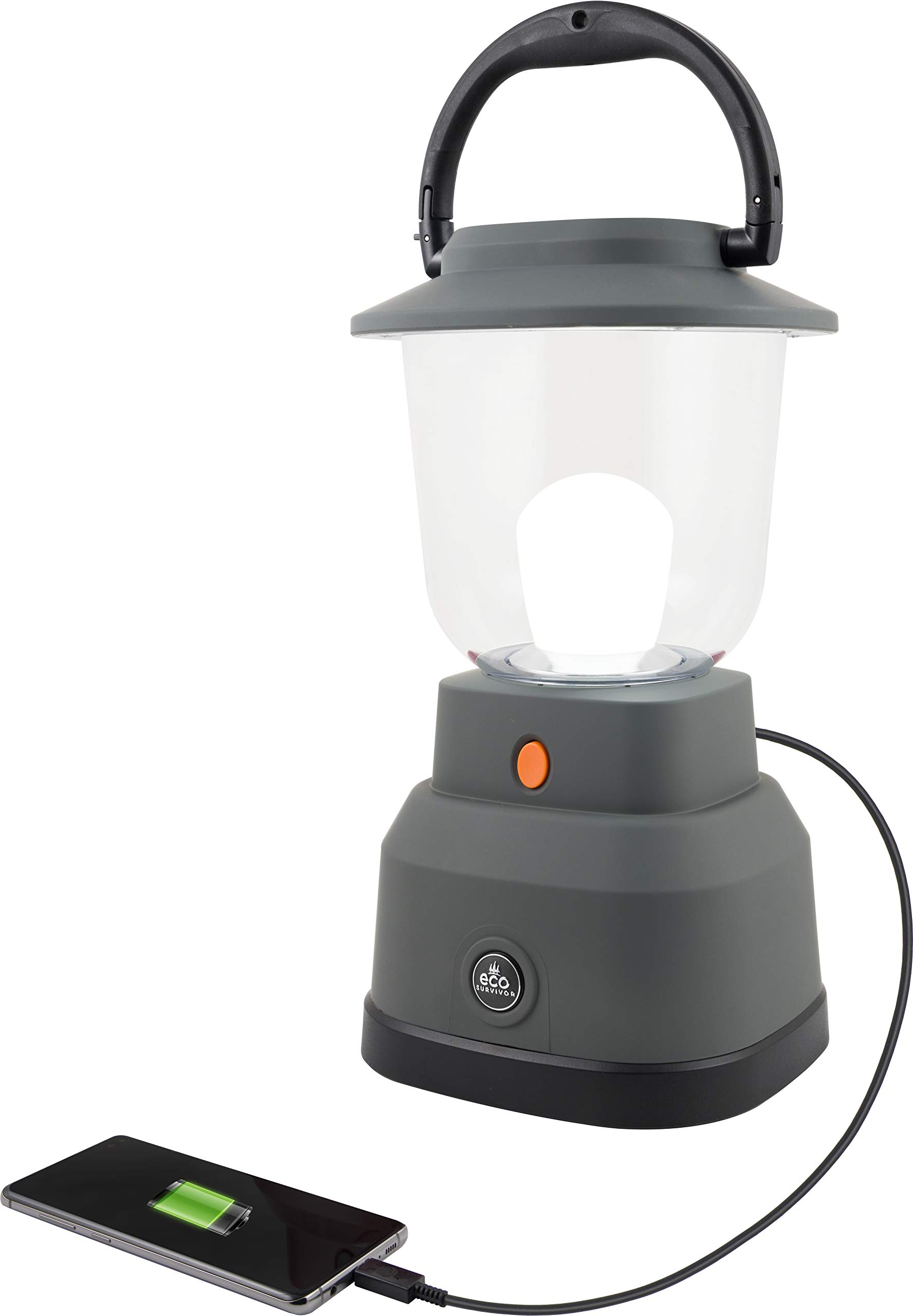 Eco Survivor EcoSurvivor LED Camping Lantern, Emergency Lantern, Battery Powered, 800 Lumens, 200 Hour Run Time, Gray, Ideal for Hiking, Outdoors, Emergency, Hurricane and Storm, 39616