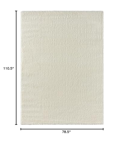 LUXE WEAVERS Fluffy Shag White 6x9 Area Rug