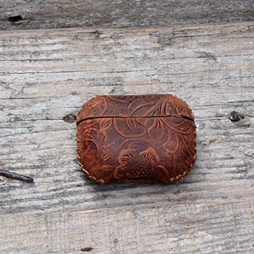 JJNUSA Genuine Leather Distressed Leather for Apple AirPods 3 Wireless Charging Case Leather Protective Case Cover Earbud Case Brown 01