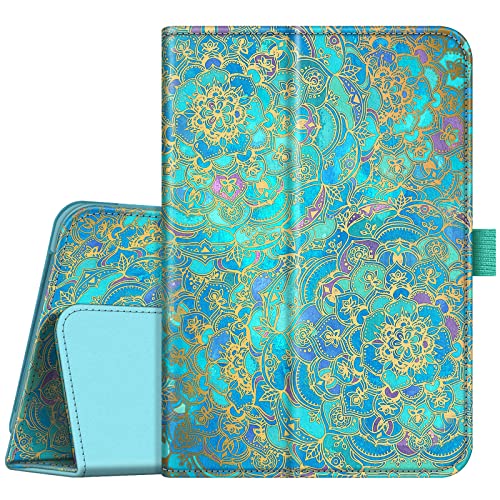 Fintie Folio Case for All-New Fire 7 Tablet (12th Generation, 2022 Release) Latest Model - Premium Vegan Leather Slim Fit Foldable Stand Cover with Auto Sleep/Wake, Shades of Blue