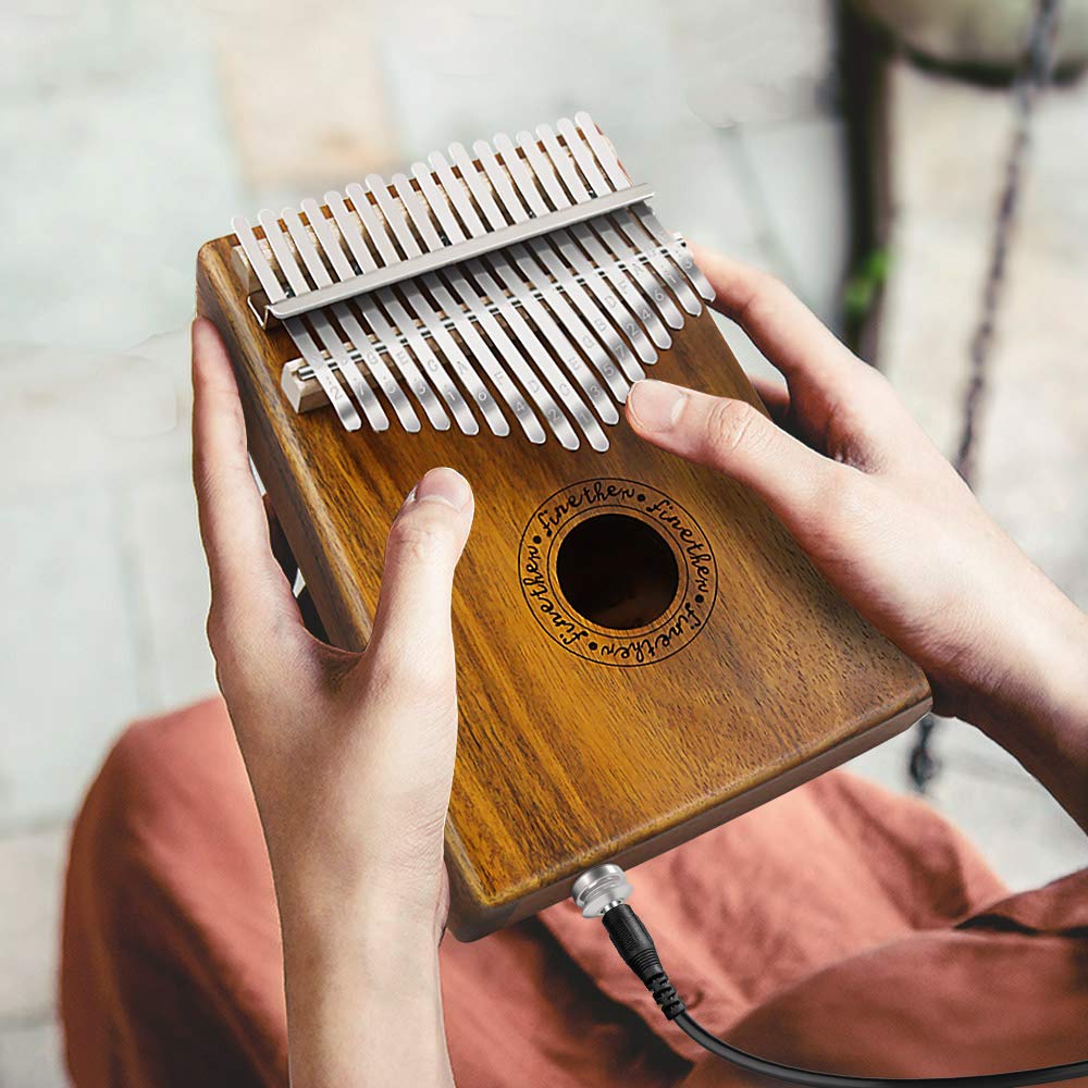 FINETHER Thumb Piano Kalimba with Audio Jack, 17 Key Koa Wood Calimba Finger Harp Piano Musical Instrument Birthday Christmas Thanksgiving Gift for Kids, Adults and Beginners