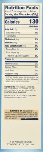 Blue Diamond Almonds Nut-Thins Gluten Free Cracker Crisps, Hint Of Sea Salt, Family Size, Sea Salt, 7.7 oz