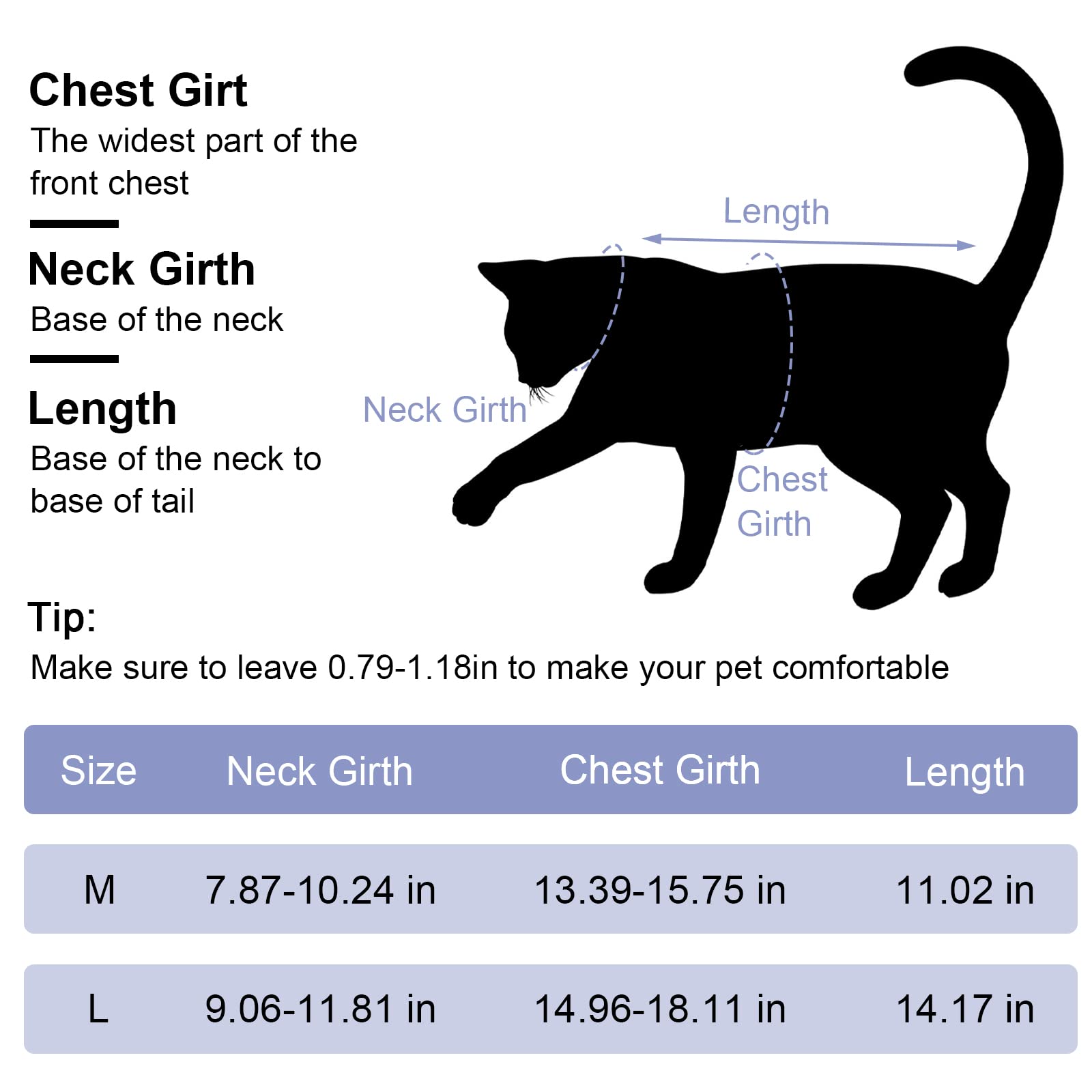 HACRAHO Pet Recovery Suit, 1 PCS Cat Surgical Recovery Suit Breathable E-Collar Alternative for Cats and Dogs, Chest Girth 14.96-18.11"