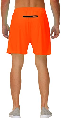 Cakulo Men's 5 Inch Running Tennis Shorts Quick Dry Athletic Workout Active Gym Training Soccer Shorts with Pockets Liner White 2XL