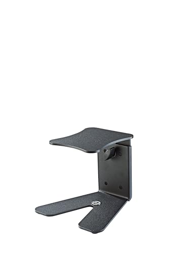 K&M Konig & Meyer 26772.000.56 Table Monitor/Speaker Stand | Solid Stable V Shape Level Base | Height Adjust | Secure Safety Pin | Non-Slip/Vibration Rubber Pads | Steel | German Made | Black