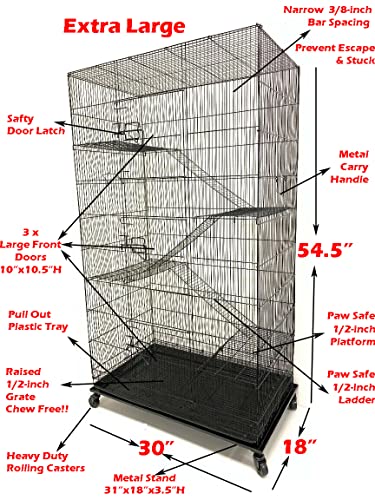 Extra Large 5 Levels Guinea Pig Hamster Rodent Degu Dagus Ferret Chinchilla Sugar Glider Squirrel Rat Mice Rabbit Cat Critter Cage
