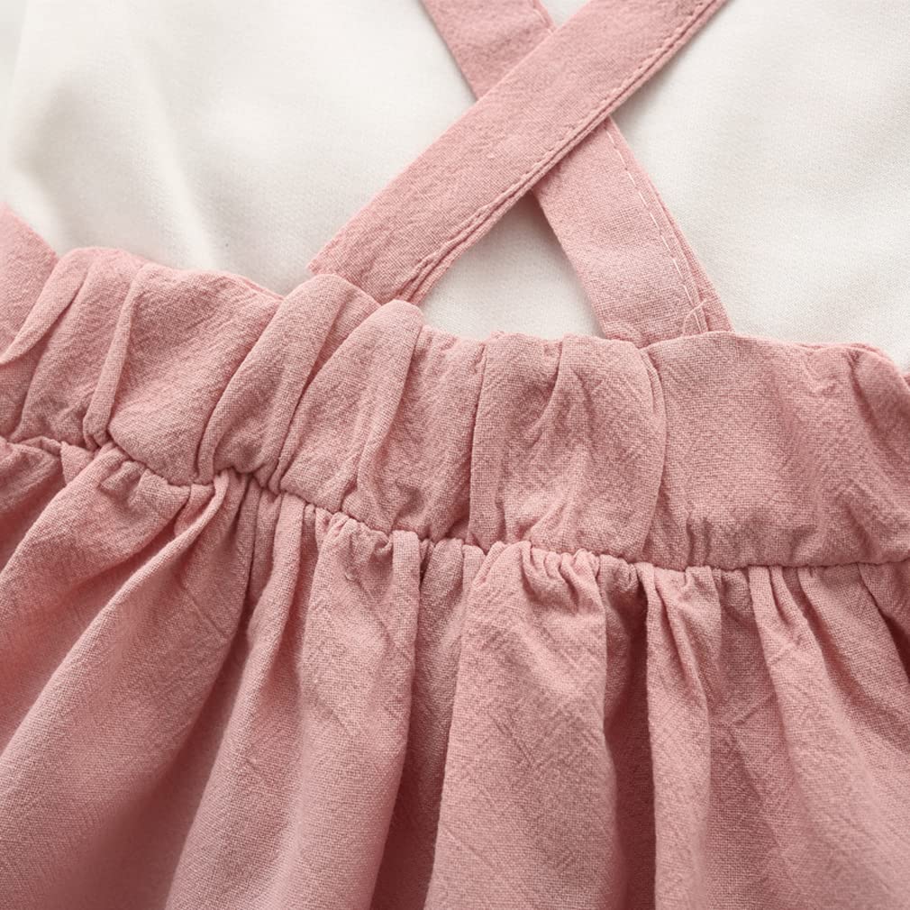 Cabucale Baby Girl Easter Clothing Rabbit Style Long Sleeve Dress (Pink 1T)