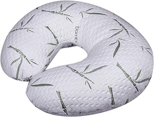 Golden Linens LLC Nursing, Breastfeeding Support Pillow, Portable for Travel | Nursing Pillow for Boys & Girls with Washable Zippered Bamboo Pillow Covered