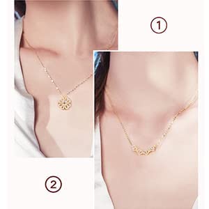 BEIKAILESI folding heart necklace Clover Pendant Necklace For women