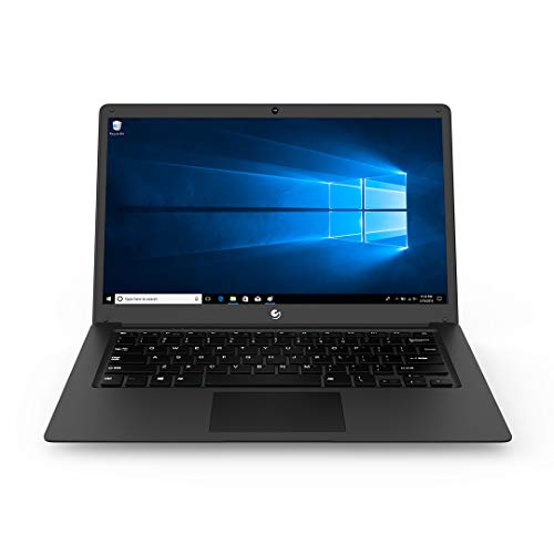Ematic 14.1" Laptop PC with Intel Atom Quad-Core Processor, 4GB Memory, 32GB Flash Storage and Windows 10, Black (Ewt147), 14-14.99 inches