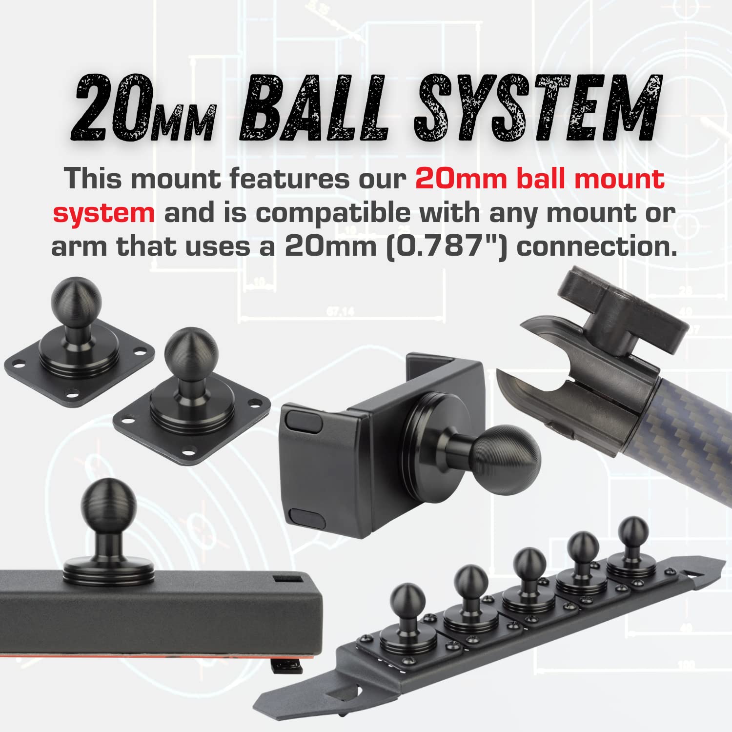 Bulletpoint Metal Dash Mount Compatible with 2016-2023 Toyota Tacoma Phone Mount & Action Camera Mount (3-Ball Mount)