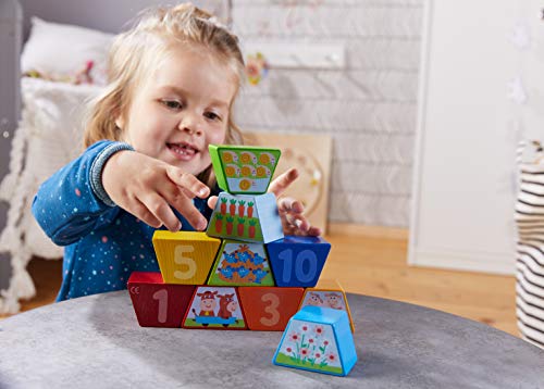 HABA Numbers Farm Counting and Stacking Wooden Blocks (Made in Germany)