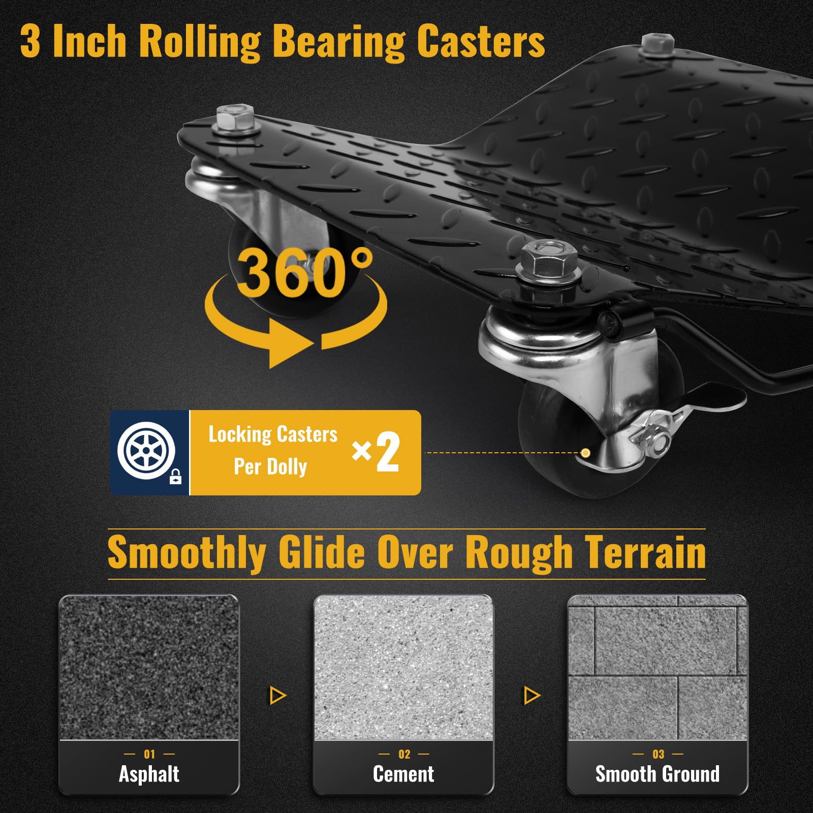 Car Wheel Dolly Set of 4,6000lbs Capacity Wheel Dolly,heavy-duty Car Moving Dolly,black