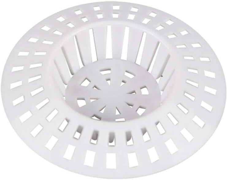 Kitchen Sink Filter Reusable Plastic Bath Sink Strainer Set 7 cm Pack of 2 White
