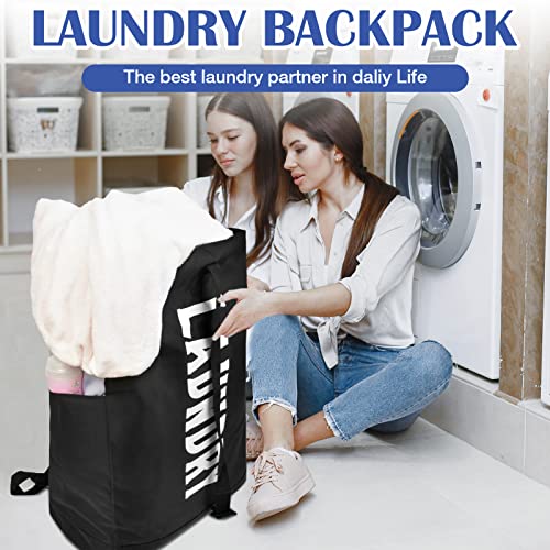 Laundry Backpack, Laundry Bag Backpack Extra Large Heavy Duty, 115L Travel Laundry Bags with Shoulder Straps Dirty Clothes Bag Backpack with Drawstring Closure for Camp College Dorm Laundromat