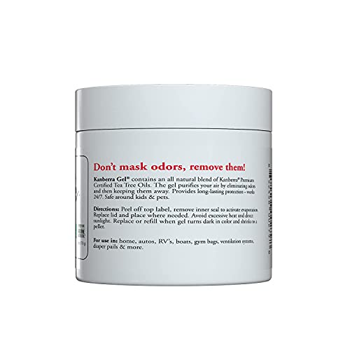 Kanberra Gel | Odor Removing Gel | Stop Odors Naturally | Pure Tea Tree Gel | The Original All Natural Air Purifier | NEW 6oz size
