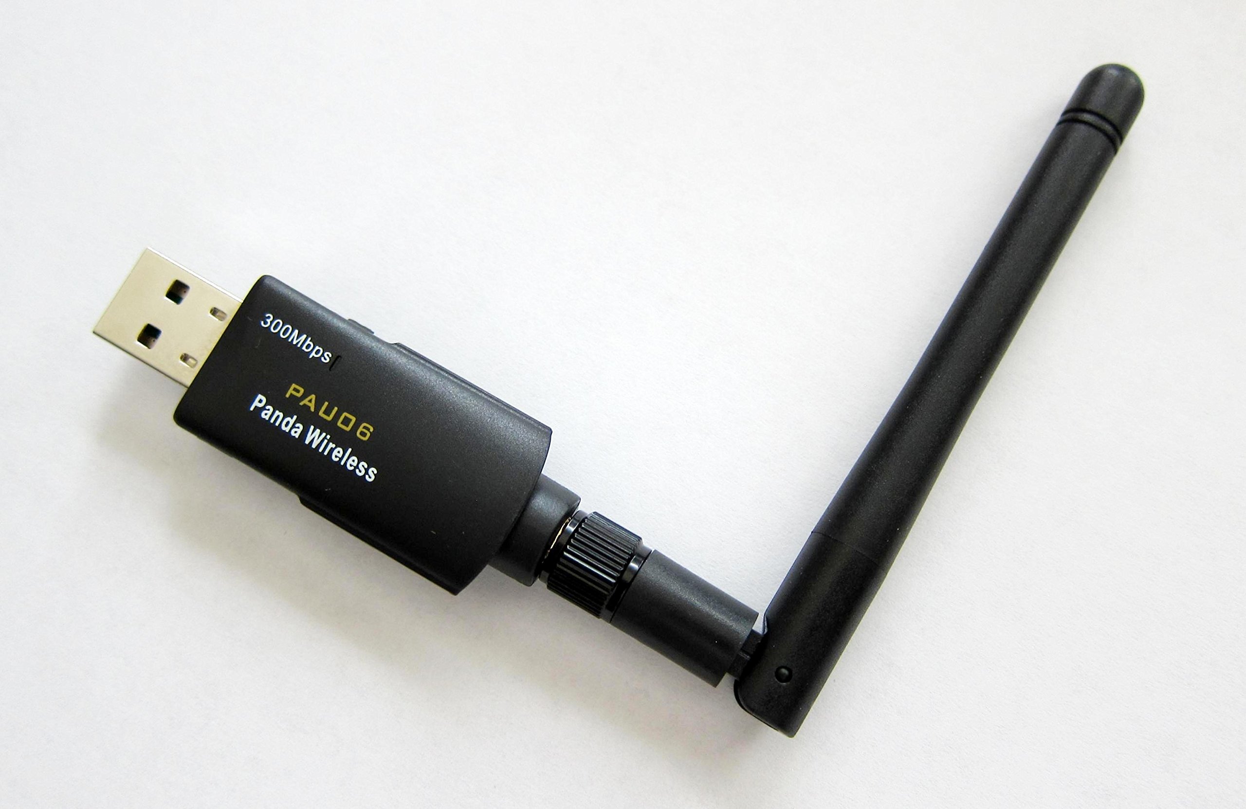 Panda Wireless PAU06 300Mbps Wireless N USB Adapter - w/High Gain Antenna - Win XP/Vista/7/8/10/11, Zorin, Mint, Ubuntu, MX Linux, Manjaro, Fedora, Centos, Kali Linux and Raspbian