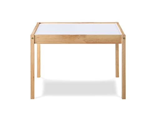 Olive & Opie Gibson 3-Piece Dry Erase Kids Table & Chair Set, Natural