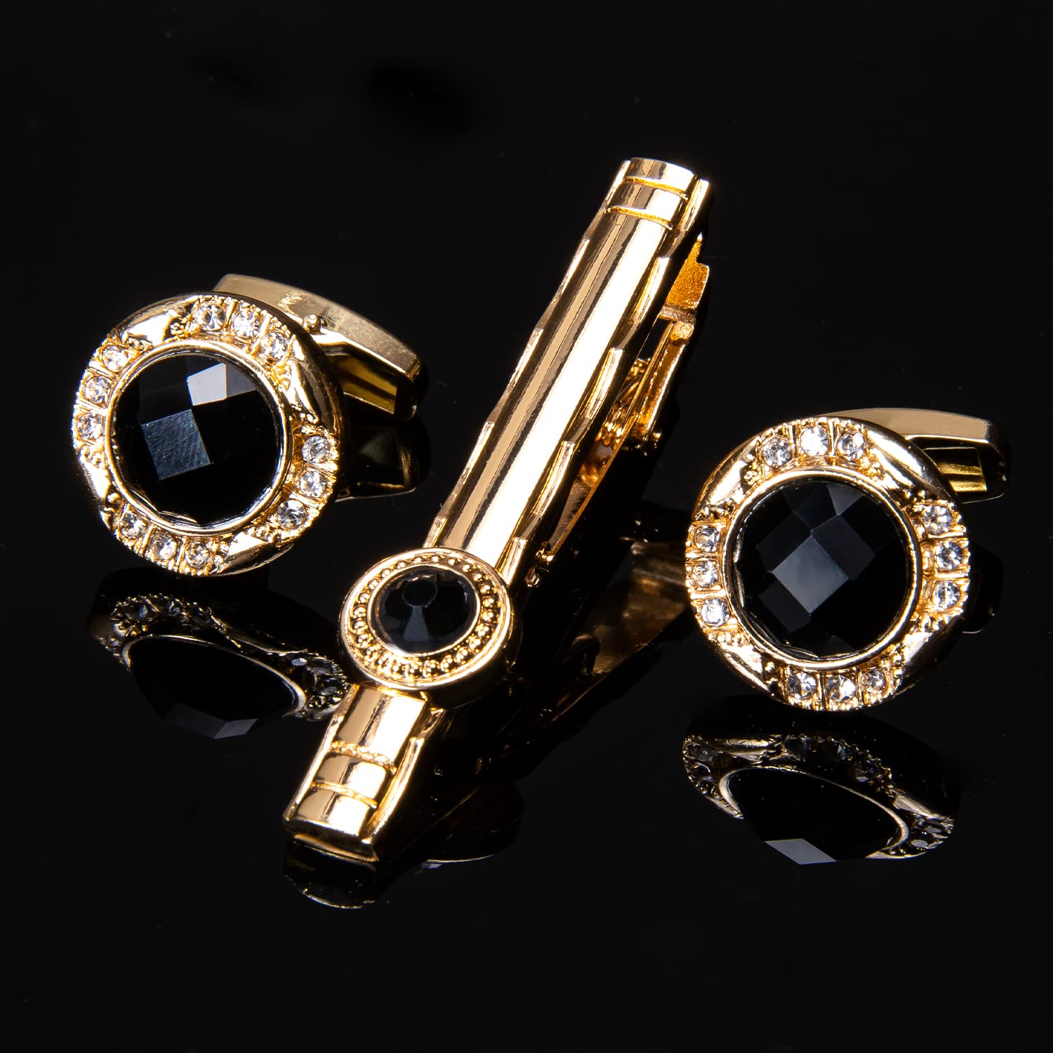 Barry.Wang Cuff Links for Men Luxury Set Tie Clips Designer Novelity Tie Silver for Men