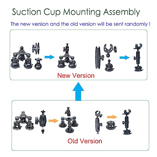 Fotoleey Suction Car Mount for Insta360 x3, x2, One RS Compatible with GoPro Hero 11, Hero 10, Hero 9, Max —Camera Triple Suction Mount Kit for Action Cameras (Stick is Not Included)