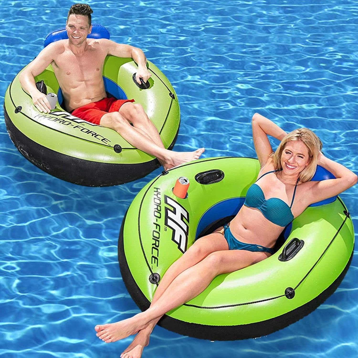 Bestway CoolerZ Luxury 47-Inch Tube Swimming Pool Float, 2-Pack