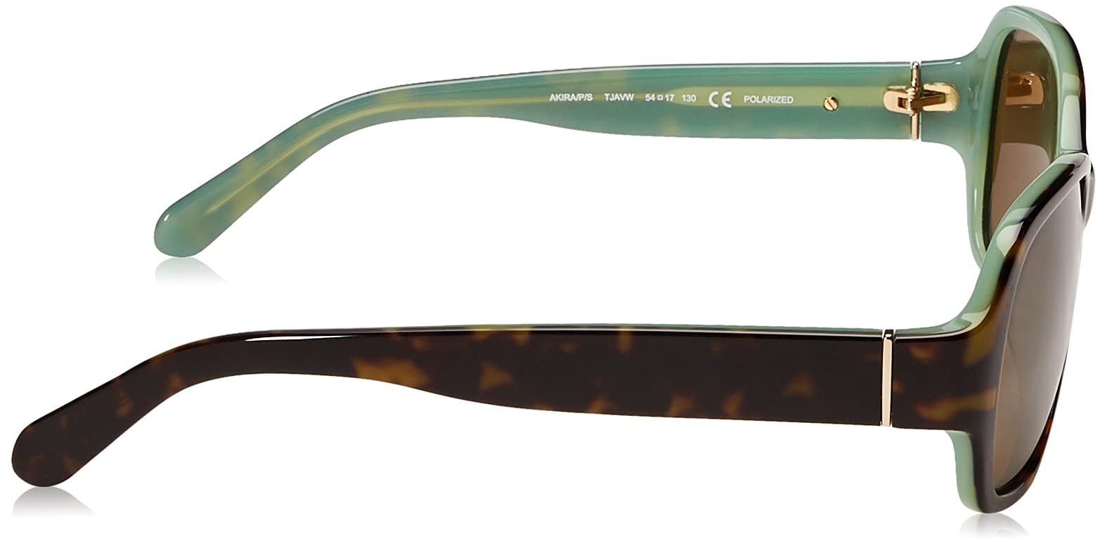 Kate Spade New York Women's Akira Rectangular Sunglasses, Tortoise Mint Polarized, 54 mm