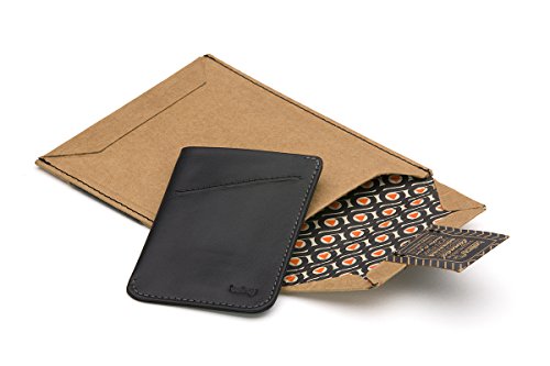 Bellroy Card Sleeve (Premium Leather Card Holder or Minimalist Wallet, Holds 2-8 Cards or Business Cards, Folded Note Storage) - Black