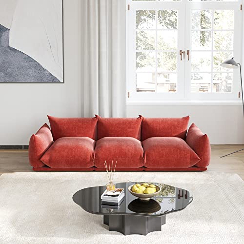 TIFLON Modular Sectional Sofa,104inch Minimalist Sofa Couch,Convertible Couch, Lovesofa Chenilleyarn 3 Seater Modern Living Room Sofa Sets for Office House-Red