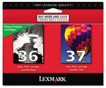 Lexmark 18C2229 36 37 X3650 X4650 X5650 X6650 X6675 Z2420 Ink Cartridge Set (Black & Color, 2-Pack) in Retail Packaging