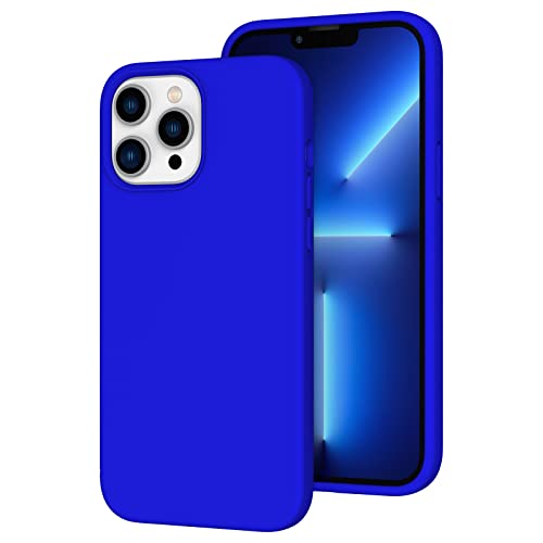 K TOMOTO Compatible with iPhone 13 Pro Max Case for Women, [Drop Protection] [Anti-Fingerprint] [Anti-Scratch] Shockproof Soft-Touch Silicone Phone Case for iPhone 13 Pro Max 6.7", Klein Blue