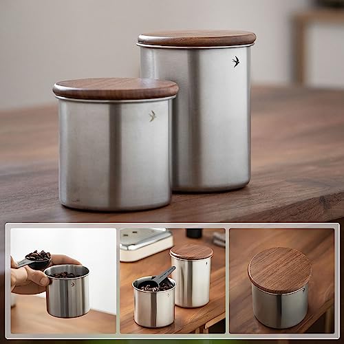 Fourmor 304 Stainless Steel Coffee Canisters 500ml - Coffee Station Container for Ground Coffee Bean Storage, Airtight Food Storage Container with Pop Lid, small Capacity Food Storage Jar for Kitchen