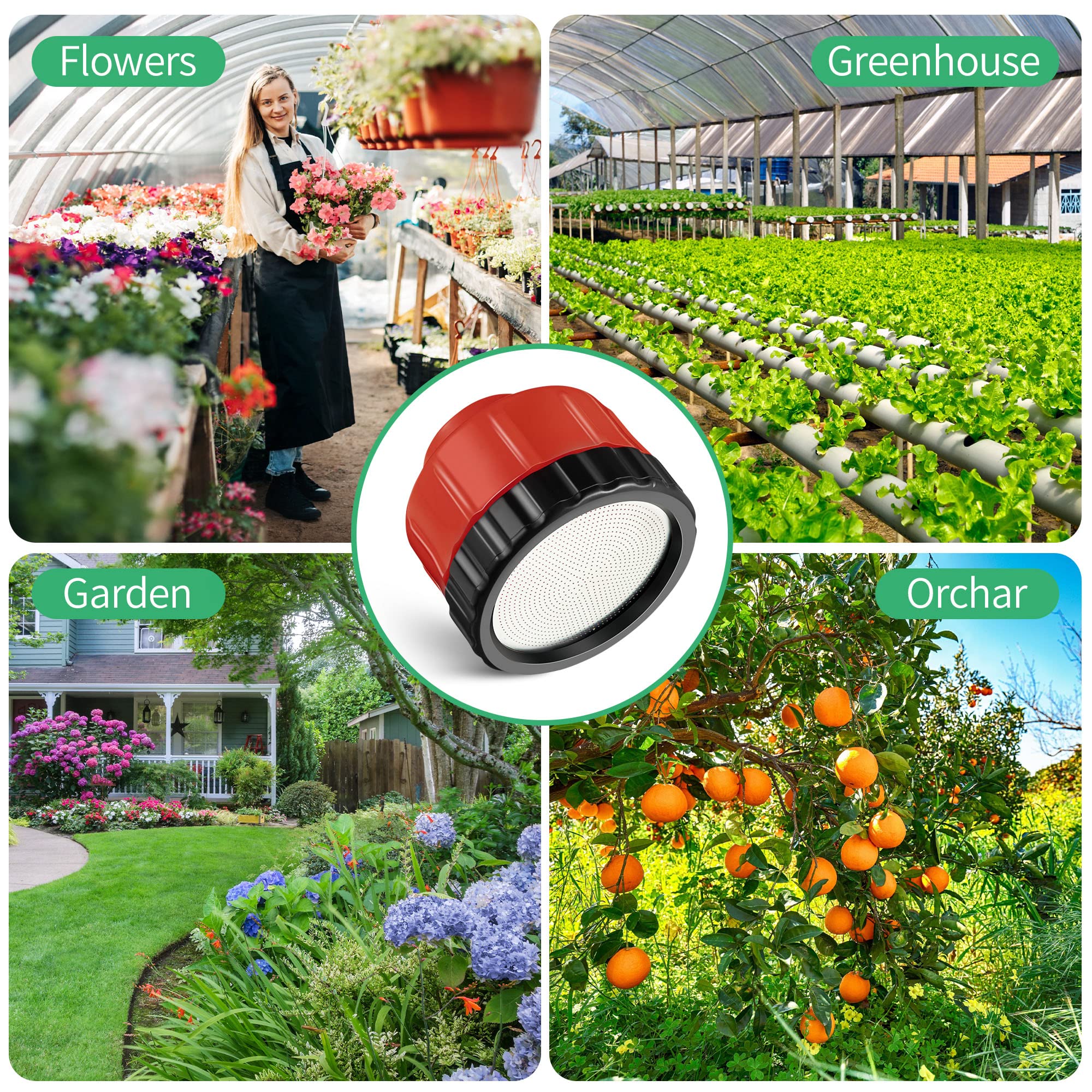 Dreyoo 1 Pcs 1000 Water Nozzle, Garden Plastic Watering Hose Nozzle 11 GPM with PTFE Thread Seal Tape for Tender Plants, Flowers, Greenhouse, Nursery Garden, Potting, Container