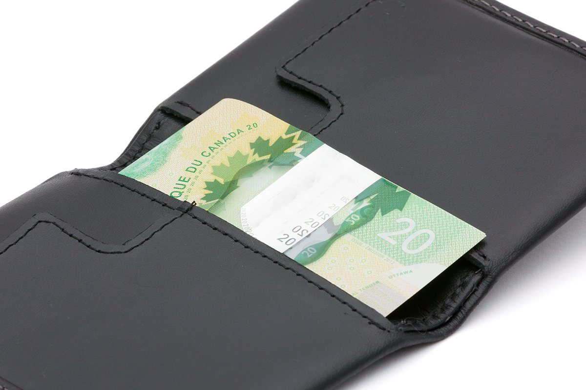 Bellroy Slim Sleeve, slim leather wallet (Max. 4-8 cards and bills) - Charcoal Cobalt