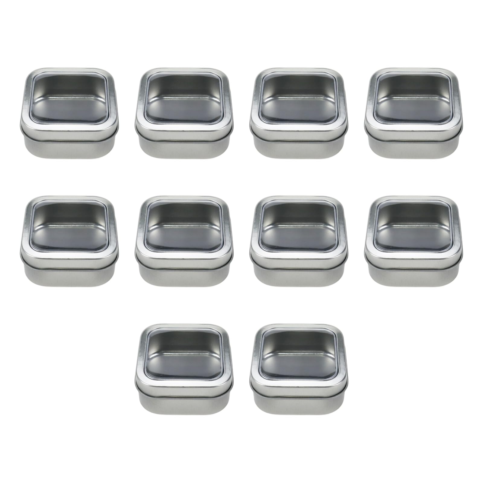 Coshar Rectangular Tin Box Containers with Lid, Large Empty Tin Can Storage Organizer for Cosmetics, Snacks, Candies, Herbs and Underwear, 8.5" x 5.3" x 2" (2Pack, White)
